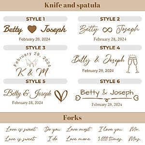 Personalized Wedding Cake Knife and Server Set Engraved Gold Cake Cutter Server Forks Custom Cake Cutting Set for Wedding Anniversary Engagement Birthday Gifts