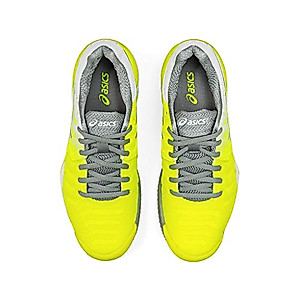 ASICS Women's Gel-Resolution 7 Clay Court Shoes, 7.5, Safety Yellow/Stone Grey