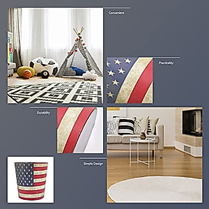 TOPBATHY Bedroom Garbage Bin Leather Trash Can Garbage Container: European Style Vintage Waste Paper Basket Garbage Bin for Kitchen Bathroom Home Office Toillet Paper Bin