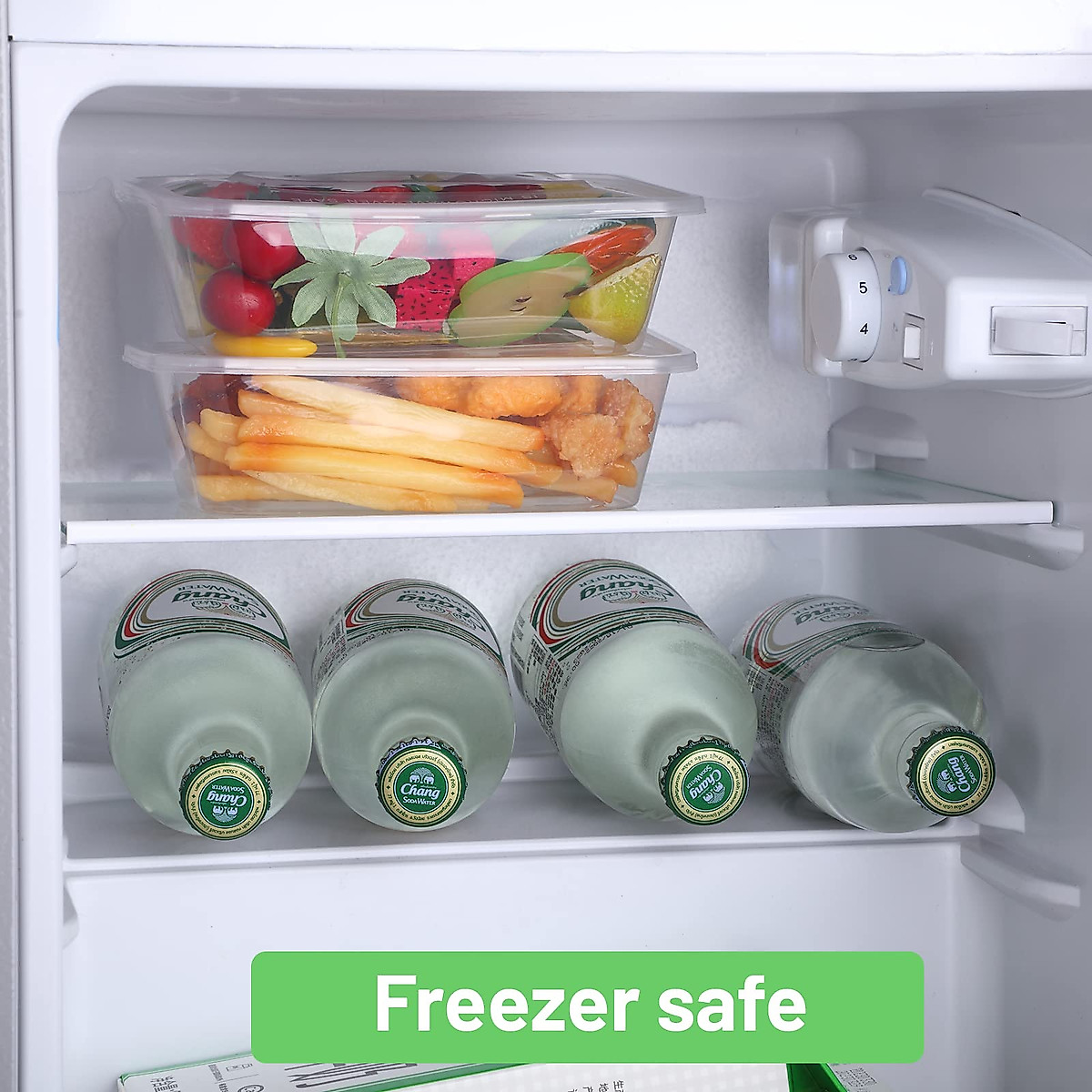 Bokon 25 oz Plastic Meal Prep Container with Lids Disposable Clear Lunch Containers Stackable Food Storage Container Box Spill proof for salad snack Microwave Dishwasher Freezer Safe(100 Pcs)