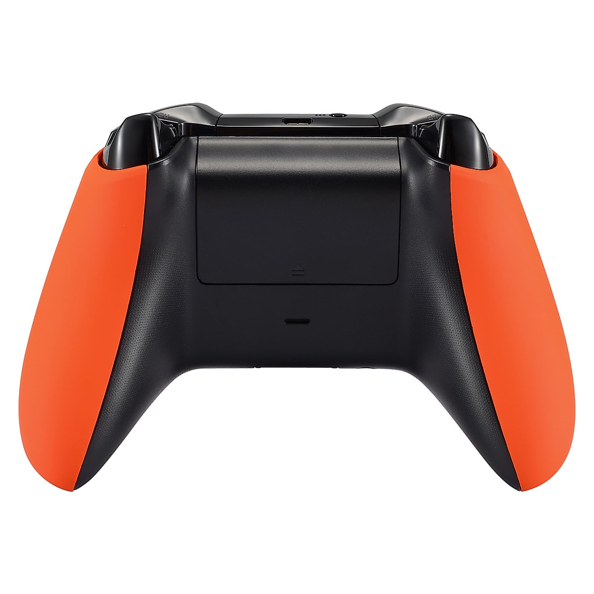eXtremeRate Soft Touch Top Shell Front Housing Faceplate Replacement Parts with Side Rails Panel for Xbox One X S Controller (Orange)