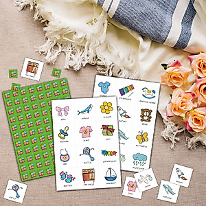 Ycyfckdr Baby Shower Bingo Cards, Baby Shower Games, Baby Shower Decorations, Bingo Game for Adults, Gender Reveal Party, Outdoor Indoor Games - 24 Game Cards (d01)