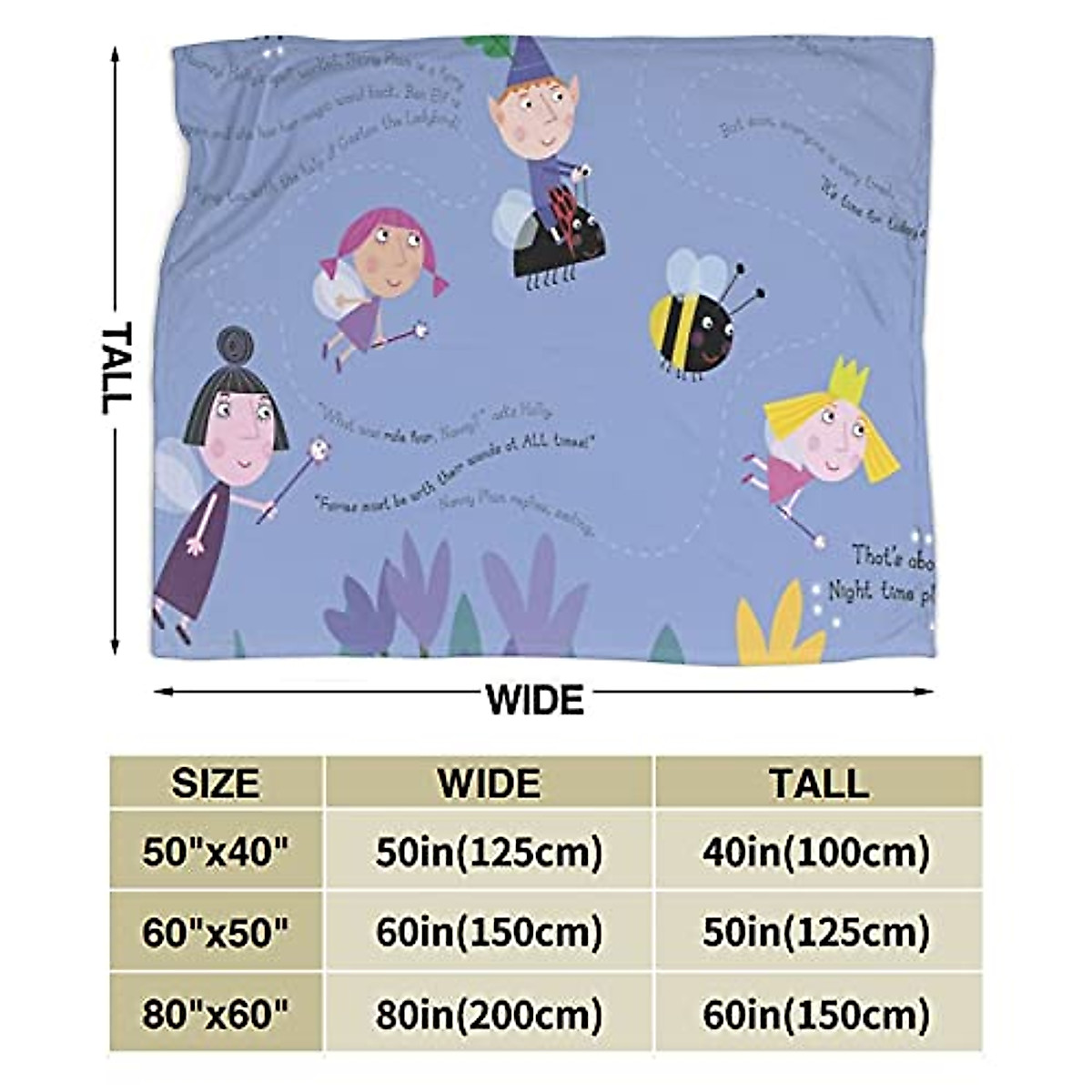 ARHONG Ben & Holly'S Little Kingdom Ultra-Soft Micro Fleece Blanket Home Decor Throw Lightweight for Couch Bed Sofa 50"X40"