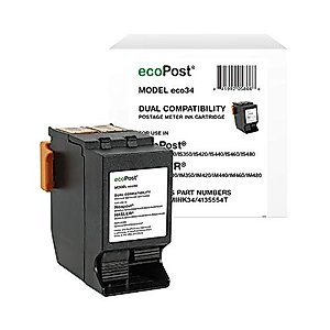 ecoPost Brand Replacement Postage Meter Cartridge for Quadient Hasler ISINK34, IMINK34, 4135554T, ININK67 | Red
