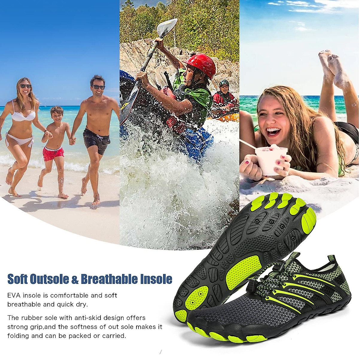 Mens Women Water Sport Shoes Barefoot Quick-Dry Aqua Socks for Beach Swim Surf Yoga Exercise