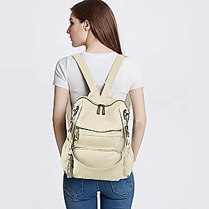 UTO Women Backpack Purse Leather Vegan Ladies Fashion Designer Rucksack Convertible Travel Shoulder Bag with Tassel