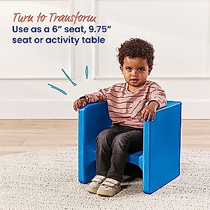 ECR4Kids Tri-Me 3-In-1 Cube Chair, Kids Furniture, Blue