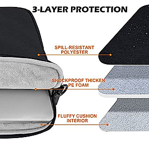 13 Inch Laptop Sleeve Shoulder Bag Compatible with MacBook 13.6" M2 A2681, 13.3 Air Pro M1/M2 A2338 A2337, 13.3" Chromebook Notebook Messenger Bag Carrying Case Briefcase for Men Women, Black