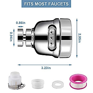 Kitchen Faucet Aerator Head 360° Rotatable Anti-Splash Faucet Sink TAP Sprayer Head Replacement, Booster Shower and Water Saving Tap for Kitchen