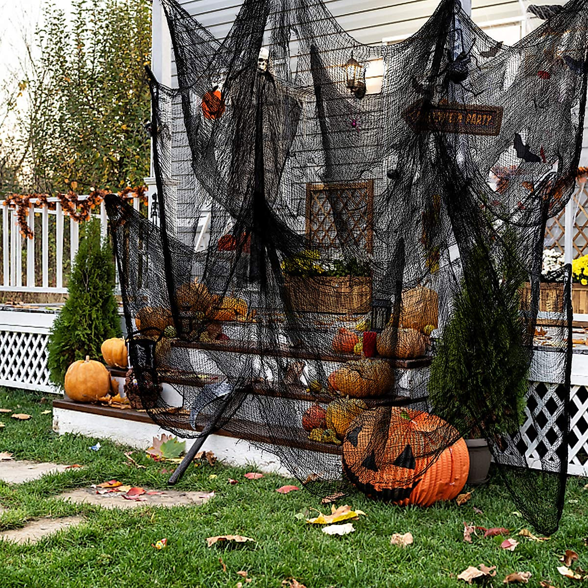 Evoio Halloween Decorations Creepy Cloth, 3 PC 120 X 30inch Black Scary Gauze Spooky Cloth, Freaky Loose Creepy Cloth, Halloween Decorations for Haunted Houses Outdoor Indoor Yard Cauldron Wall Decor