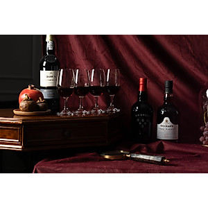 GLASSIQUE CADEAU Port and Dessert Wine, Sherry, Cordial, Aperitif Tasting Glasses | Set of 4 Small Crystal 7 oz Sippers | Mini Short Stem Nosing Taster Copitas