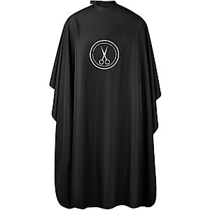 Lilexo Barber Cape - Professional Large Salon Hair Cutting Cape for Men with Snap Closure, 66" x57” Water Resistant Unisex Adults Black Hair Stylist Gown for Haircut Hairdresser Styling