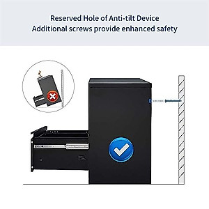 Large Wide 2 Drawer Lateral File Cabinet for Legal/Letter A4 Size,Locking Metal Steel Storage Filing Cabinets with Anti-tilt Mechanism for Home Office (Black-2 Drawer)