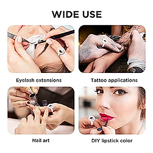 BEYELIAN Glue Rings, 100 Pcs Lash Glue Cups, Lash Extension Supplies, Lash Glue Holder for Volume Lashes Fan