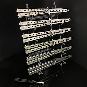 KAFENDA - Acrylic Knife Display Stand, Knife Set With Acrylic Stand, Holds 6 Knives, Pocket Knife, Folding Knife…