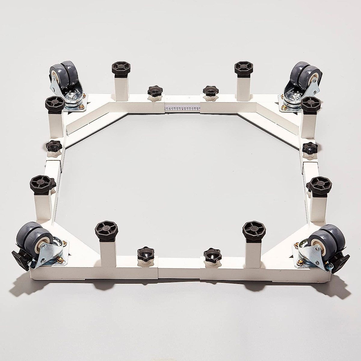 Bethshaya All-Stainless Steel Washing Machine Stand Base, Adjustable Mobile Base for Washer, Dryer, Refrigerator,with Locking Rotating Double Wheels - Ideal for Home, Dorm & Heavy Dut(Stainless steel)