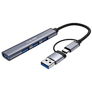 USB C to USB Hub 4 Ports, Aukvite Type C to USB 3.0 Hub Ultra Slim USB Splitter for MacBook Pro/Air Surface Pro PS4 XPS PC Flash Drive, 4-in-1 Docking Station USB C Hub for Ipad Pro and Samsung Laptop