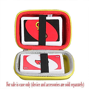 Adada Travel Case for Mattel UNO Card Game (Only Case) (Yellow+Red)