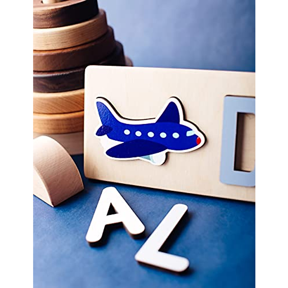 South Bend Woodworks Whimsical Character or Sports Icon Personalized Wooden Name Peg Puzzle