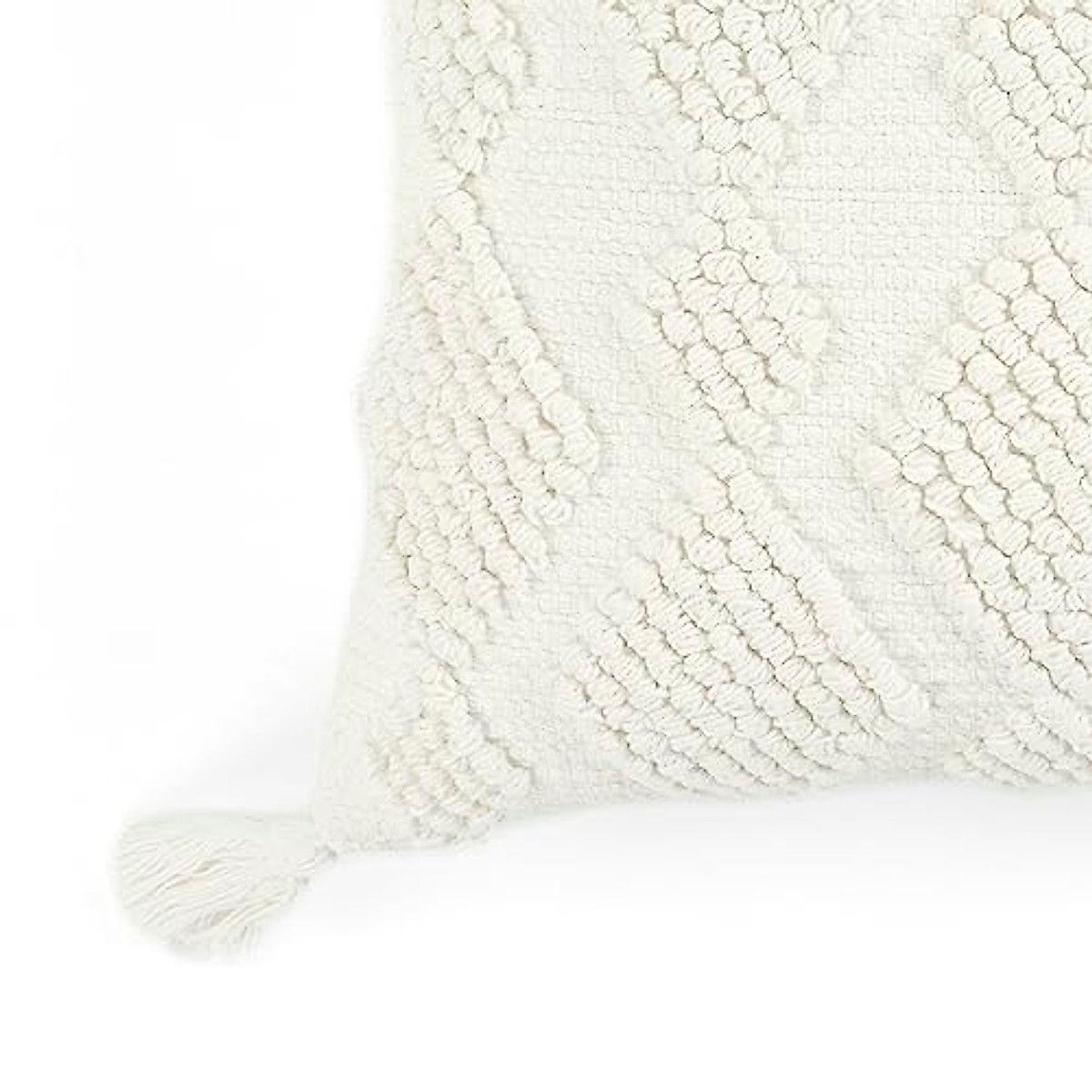 Lush Decor Lush Décor Julie Tassel Decorative Pillow Snow White Single 18X18