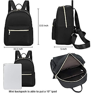 Women Girls Mini Backpack Teens Cute Small Backpack Purse Casual Travel School Bag (Black)