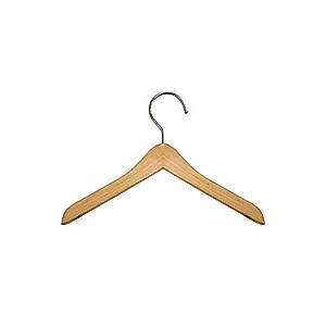 NAHANCO MINI612 6" Mini Wooden Hangers for Dolls Clothes, Pet Apparel or Accessories, Natural (Pack of 12)