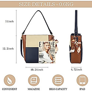 Handbags for Women Vegan Leather Purses and Handbags Ladies Tote Shoulder Bag Large Hobo Bags for School Work Travel