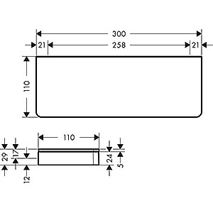 AXOR Shelf 12" Upgrade 12-inch Modern Shelf in Chrome, 42838000