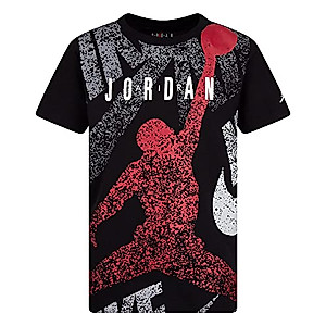 Jordan Boy's JM Distress Tee (Big Kids) Black MD (10-12 Big Kid)