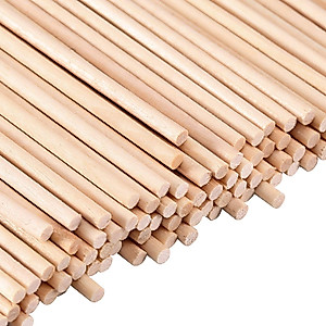 Senkary Wooden Dowel Rods 1/8 x 12 Inch Unfinished Natural Wood Craft Dowel Rods, 100 Pieces