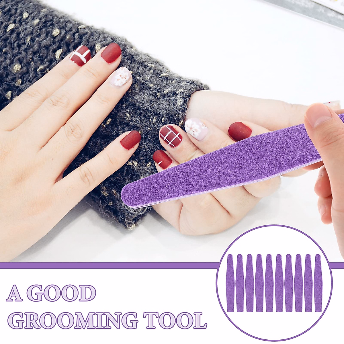 GLEAVI 10pcs Nail Polish Nail Files Manicure Tools Gel Nails Polish Mens Manicure Kit Fingernail File for Manicure Professional Nail File Block Finger Nail File Trim Nail File Major Set