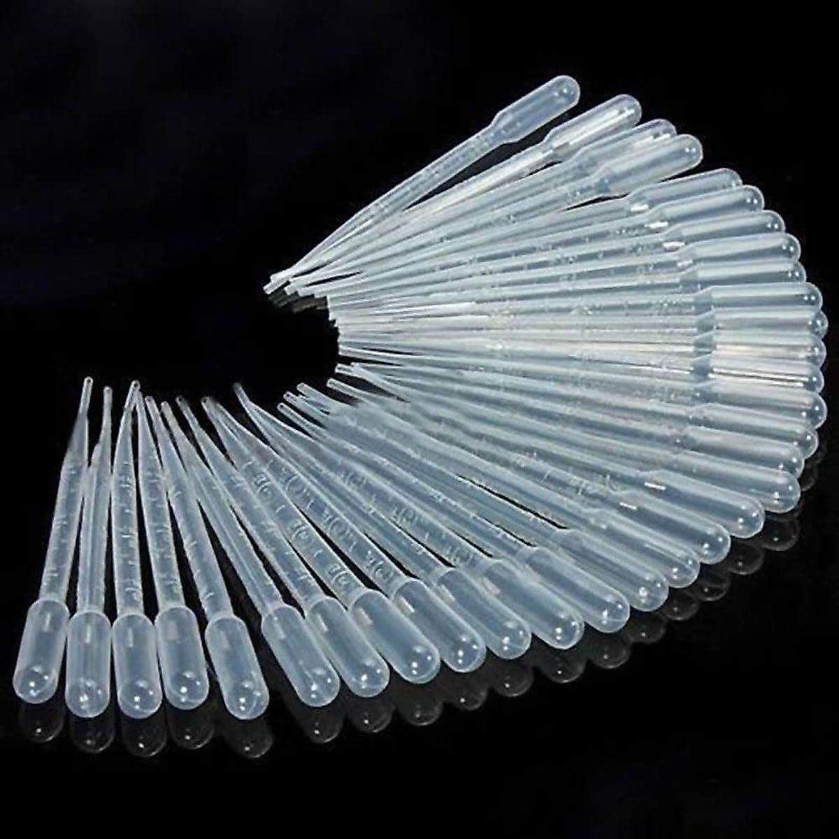 100 Pcs Transparent Pipettes, 0.2ml Plastic Transfer Pipettes Disposable Eye Droppers, Multi-Functional Calibrated Pipettes Practical Science Laboratory Supplies