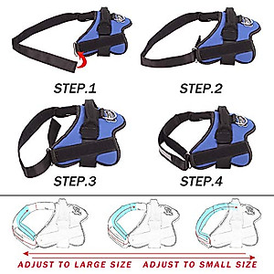 Bolux Dog Harness, No-Pull Reflective Dog Vest, Breathable Adjustable Pet Harness with Handle for Outdoor Walking - No More Pulling, Tugging or Choking (Blue, S)