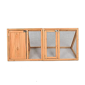 Ecolinear Rabbit Hutch Wooden Bunny Cage A-Frame Chicken Coop for Small Animals (46E)