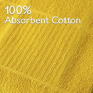 T-Fal Textiles 10943 Color Parquet Design 100-Percent Cotton Kitchen Dish Towel, Lemon, Solid-Single