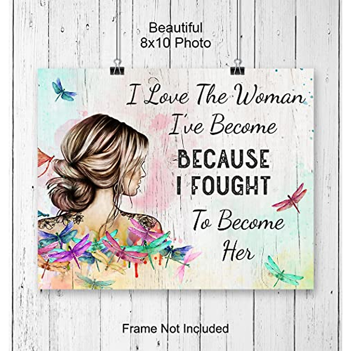 Boho Inspirational Wall Art for Women - Positive Quotes Sayings for Wall Decor- Encouragement Gifts Teens Girls - Motivational Wall Art Posters - Rustic Hippie Dragonfly Decor - Positive Affirmations