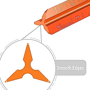 Mr. Pen- Small Architectural Scale Ruler, Aluminium, 6 Inch, 2 Pack, Green and Orange, Pocket Size Ruler, Triangle Ruler, Metal Ruler Set, Architect Scale Ruler for Blueprints