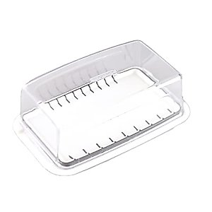Progressive International Corp. Butter or Cream Cheese Keeper Dish with Wide Design and Plastic Cover Clear One Size Fits All