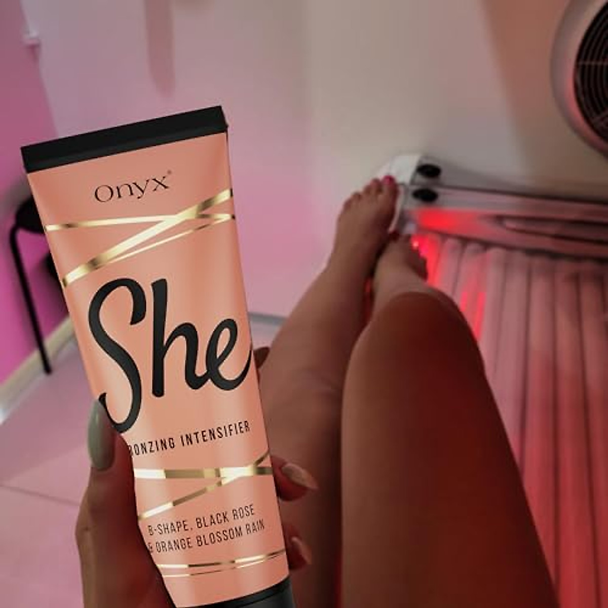 Onyx She Tanning Lotion for Tanning Beds - Indoor Tanning Bed Lotion with Bronzer & Accelerator, Moisturizing & Conditioning Lotion for Women, Soothing, Bronzing Intensifier for Fair Skin