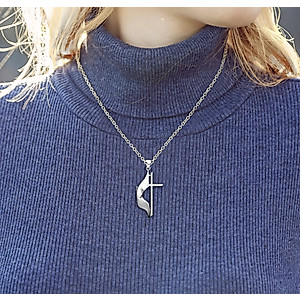 US Jewels Ladies 925 Sterling Silver Polished 30mm Methodist Cross Pendant 1.4mm Rope Chain Necklace, 18"