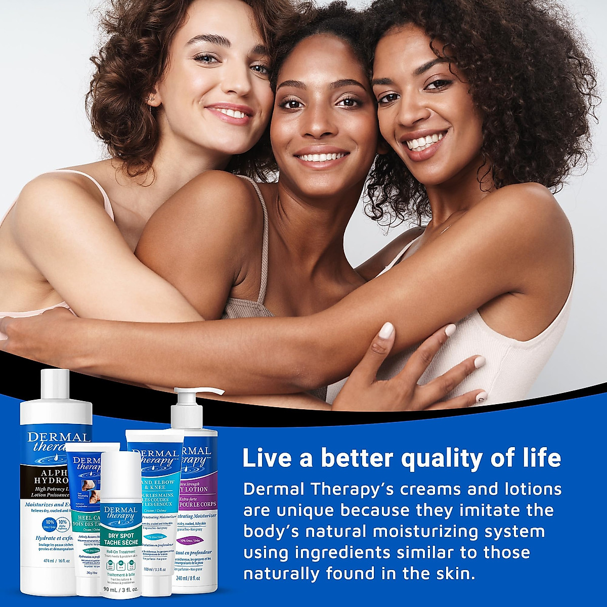 Dermal Therapy Alpha Hydroxy Lotion - High Potency AHA Exfoliating Moisturizer for Dry, Scaly Skin - 10% Lactic Acid & 10% Urea Lotion - Remove Skin Flakes - Fragrance-Free - 16 fl oz / 474 ml