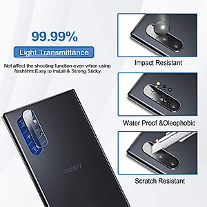 Audins [2+2 Pack Galaxy Note 10 Screen Protector, 9H Tempered Glass with Camera Lens Protector, Ultrasonic Fingerprint Support, 3D Curved, HD Clear Scratch Resistant for Samsung Galaxy Note 10 5G