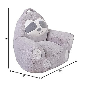 Cuddo Buddies Sloth Toddler Chair Plush Character Kids Chair Comfy Pillow Chair for Boys and Girls, 19 in x 20 in x 16 in