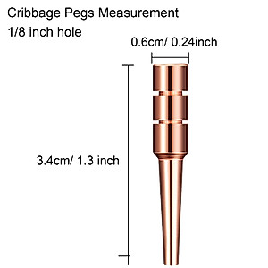 Mudder 16 Pieces Metal Cribbage Pegs 4 Colors Metal Pegs Fit 1/8 Holes for Cribbage Traditional Board Game