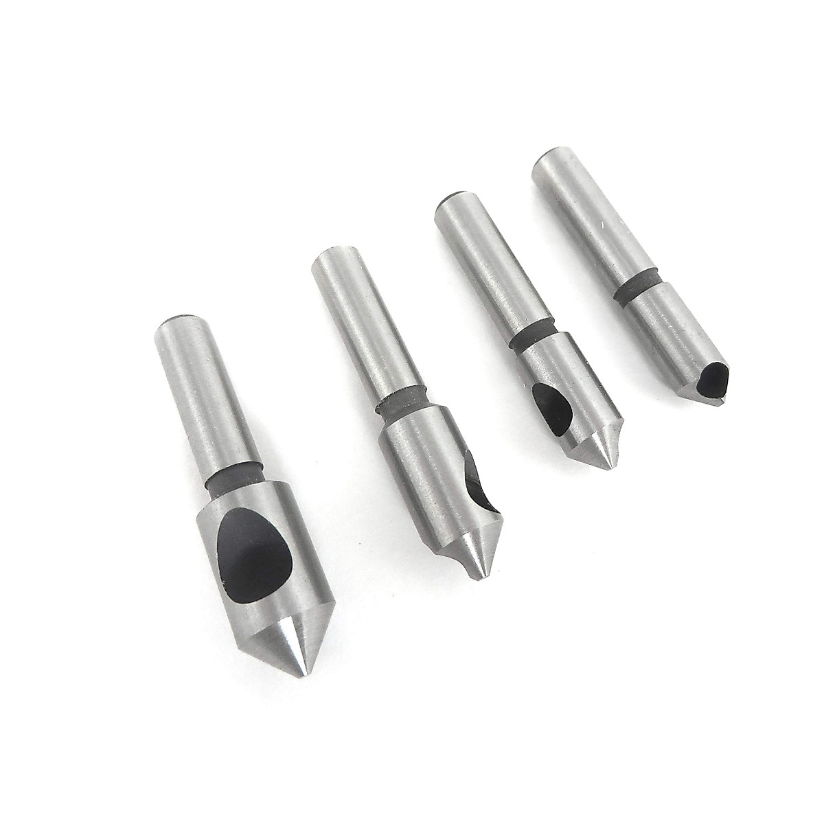 Taytools 467252 4 Piece 82 Degree Single Zero Flute Countersink Chamfering Tool Set in Wooden Box