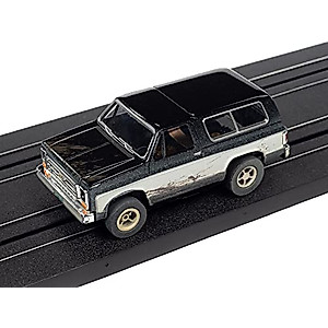 Auto World Xtraction 1977 Chevrolet Blazer Black/White HO Scale Slot Car