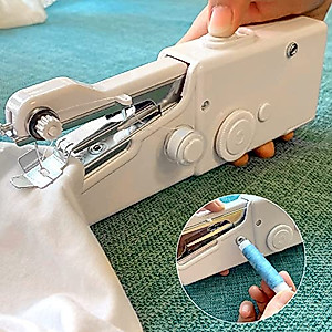 Portable Sewing Machine, Mini Sewing Professional Cordless Sewing Handheld Electric Household Tool - Quick Stitch Tool for Fabric, Clothing, or Kids Cloth Home Travel Use