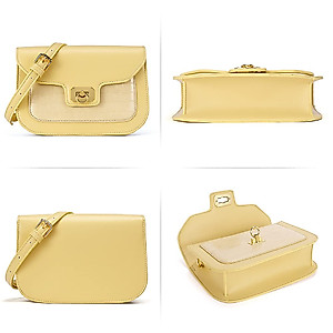 CLUCI Crossbody Bag For Women Designer Fashion Travel Purse Ladies Small Adjustable Leather Shoulder Handbag Yellow