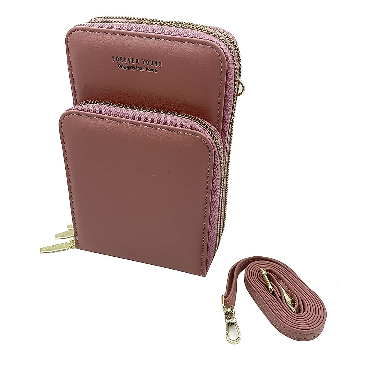 Crossbody Phone Wallet Bag - Cellphone Shoulder Purse, Mini Credit Card Holder for Women Girl Teenager Large Capacity,Pink,H331