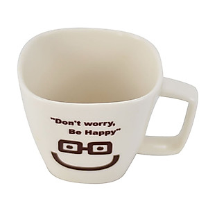 Southern Homewares "Don't Worry, Be Happy Ceramic Tea Coffee Cup Face 01